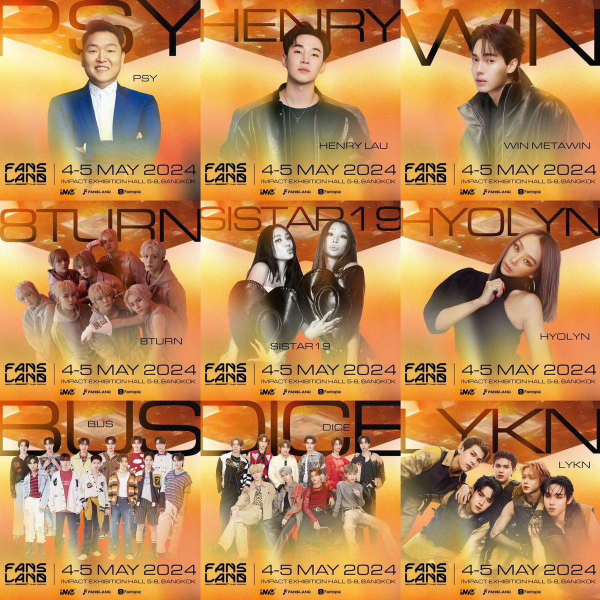 PSY、BILLKIN & PP KRIT领军曼谷Fansland音乐节