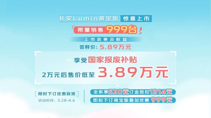 长安Lumin免费送车收官！萌宝版上市，低至3.89万_搜狐汽车_搜狐网
