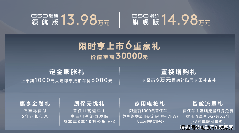 上汽大通G50混动上市13.98万起售_搜狐汽车_搜狐网