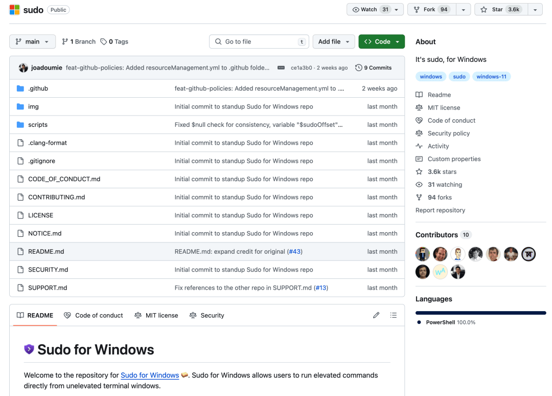 微软正式开源专为Windows打造的Sudo_配置_for_运行