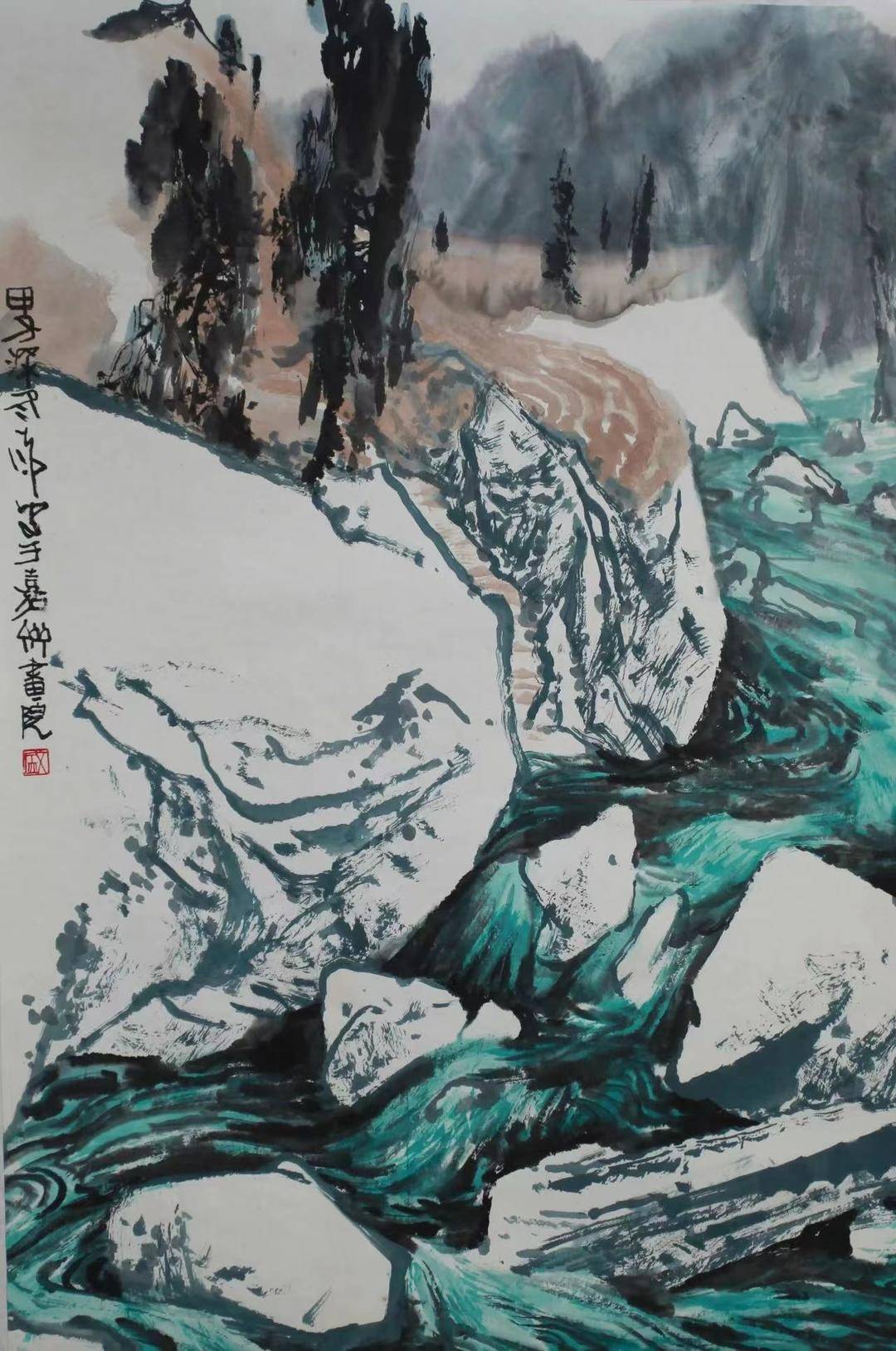 张英豪、盛志中、袁林：时隔十四年，“三江三友”画展再聚首_乐山大佛_人物_作品