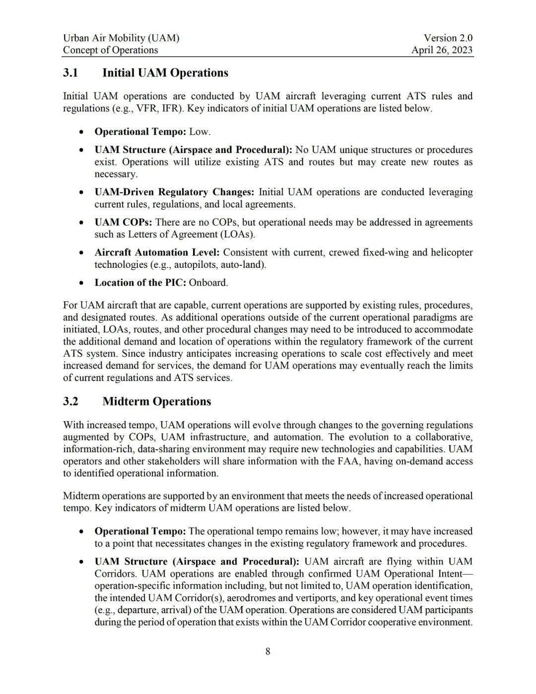 美国联邦航空管理局：城市空中交通 (UAM) 运营概念V2.0（英）_操作_环境_支持