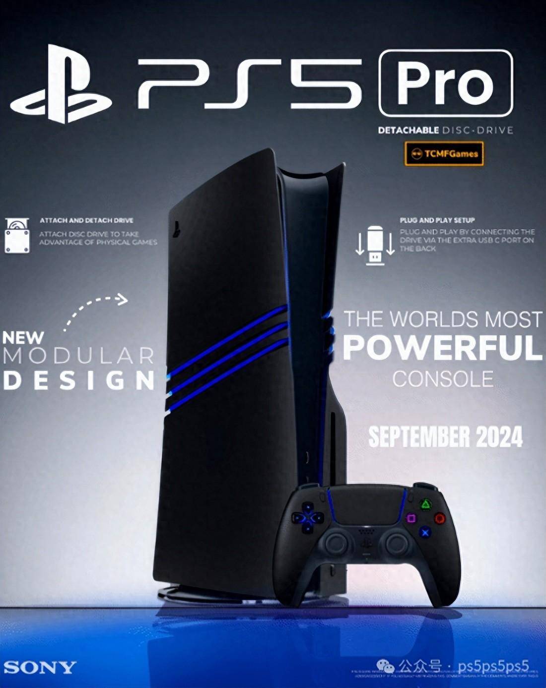 PS5 Pro爆料汇总、大神自制PS5 Pro渲染图！玩家：给我个4K稳定60帧_光驱_游戏_Zuby_Tech