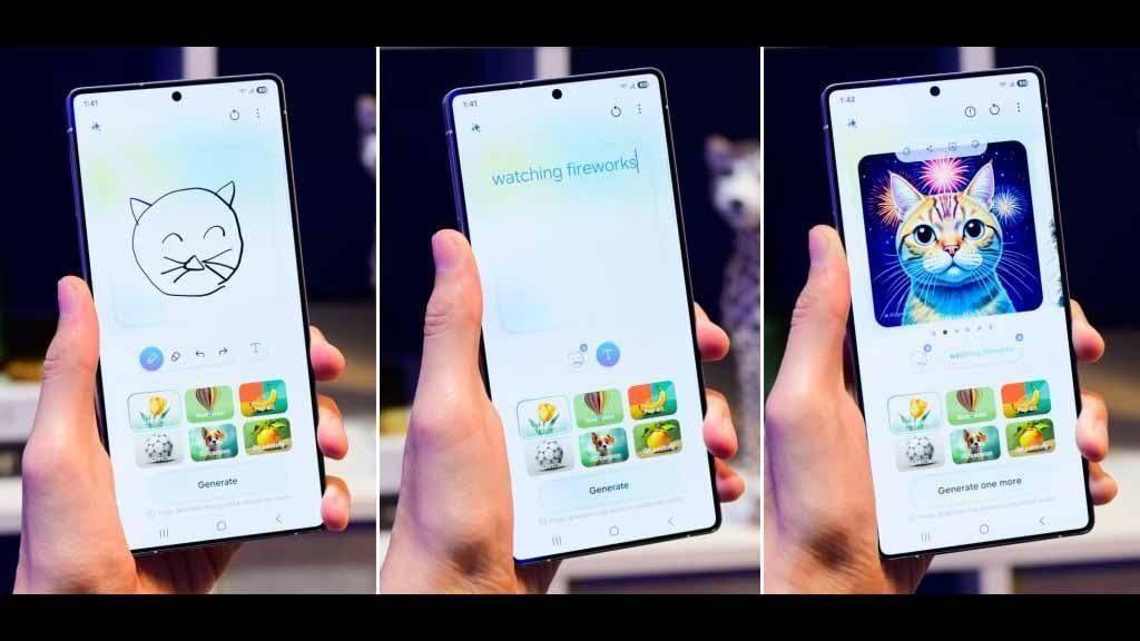 三星Galaxy S25系列携Drawing Assist绘图助手，草图秒变逼真图像！_应用_用户_按钮
