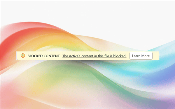 微软office默认禁用activex控件，用户需手动调整才能启用文件选项中心 