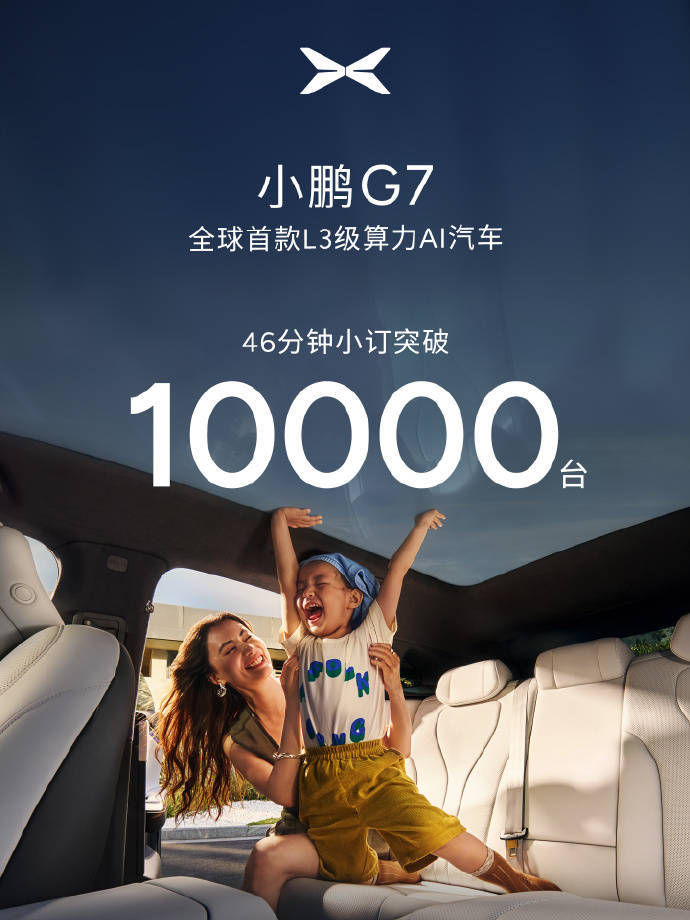 小鹏G7首发火爆！46分钟小订量破万，L3级算力AI汽车受热捧_搜狐汽车_搜狐网