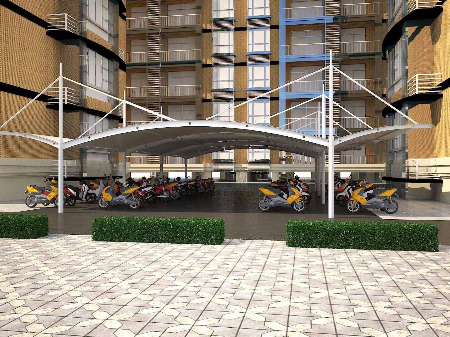 户外膜结构车棚与高速服务区膜结构车棚选购指南及价格分析_搜狐汽车_搜狐网