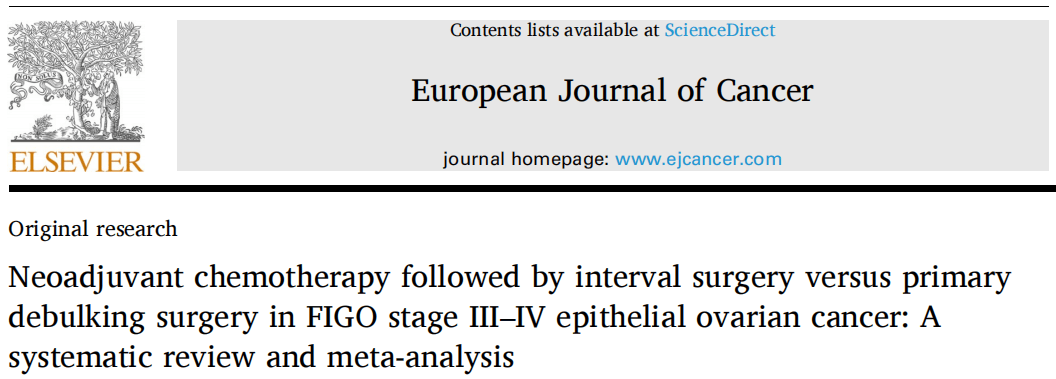 2025 Nov《Eur J Cancer》—卵巢癌 IDS vs PDS 的meta分析：9项基本结论_研究_患者_差异
